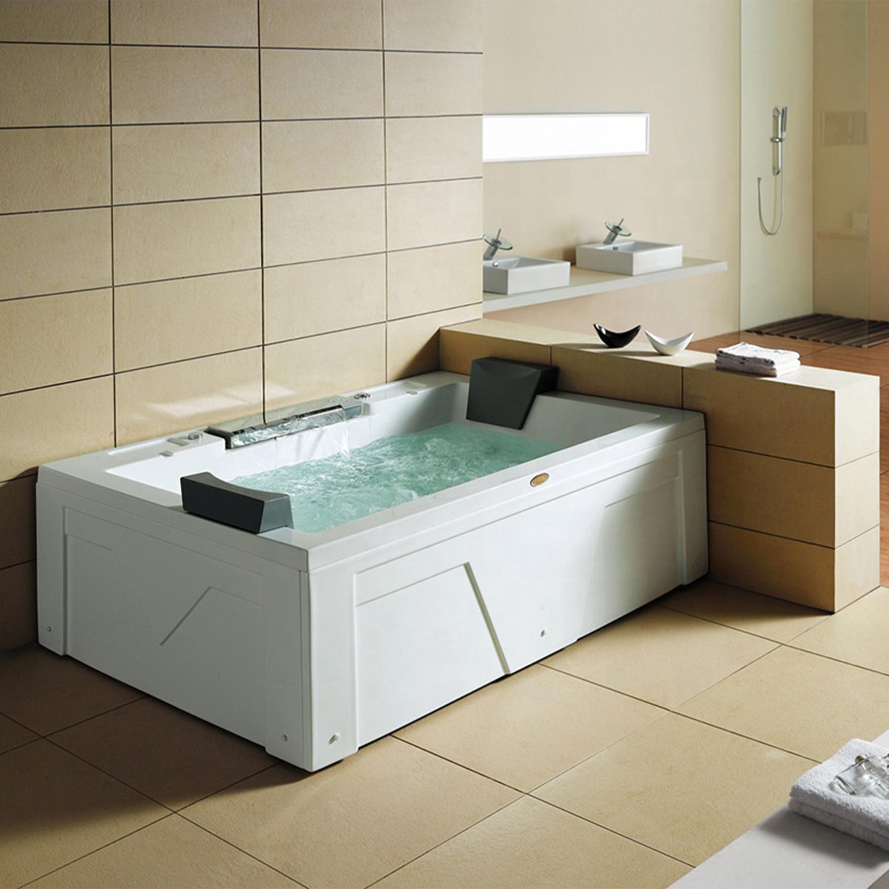 Mesa Grandios 2 Person 12 Jetted Rectangular Whirlpool Bathtub | AnySauna